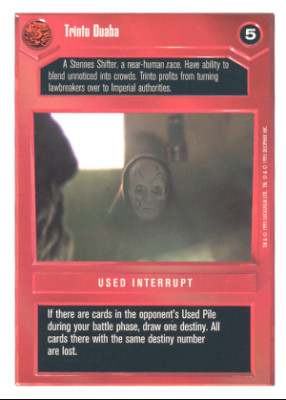 SWCCG: Trinto Duaba [White Border] [Ungraded] Premiere SW White Border ...