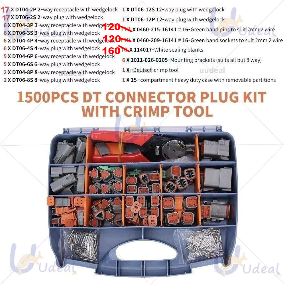 1550PC Deutsch DT Connector Plug Kit With Genuine Deutsch Crimp Tool ...