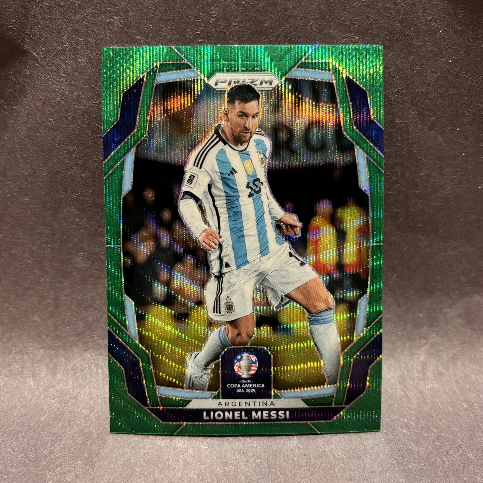 2024 Panini Prizm Conmebol Copa America Lionel Messi Green Wave Prizm ...