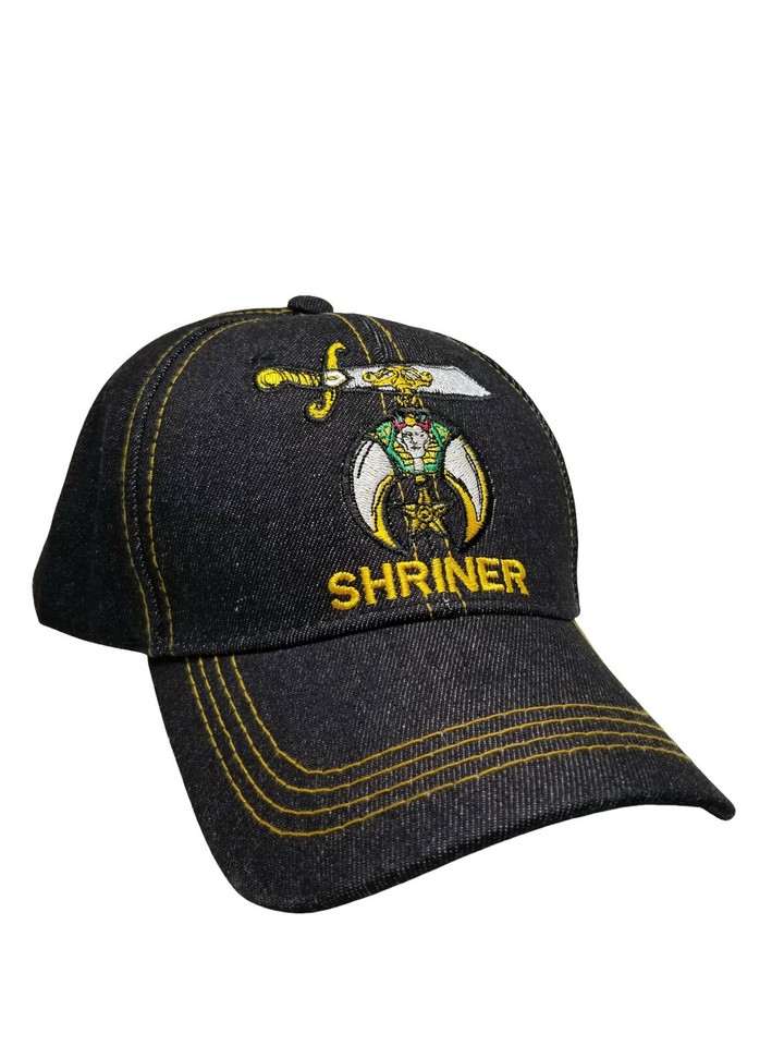 Shriners Baseball Cap Black Shriner Hat Sphinx Crescent Scimitar ...