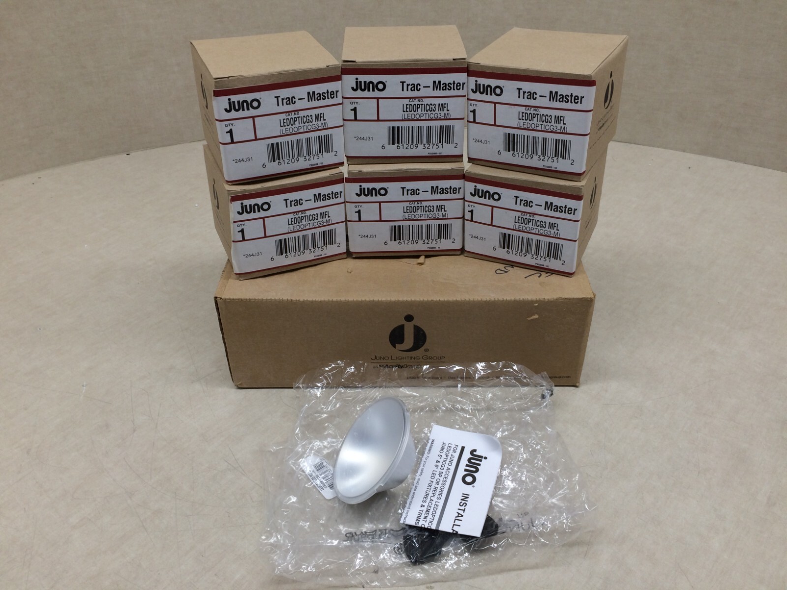 Box of 6 Acuity Juno Lighting Trac Master LED OPTICS G3 MFL Reflector ...