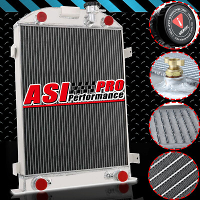 ASI 4 ROW Aluminum Radiator FOR 1935-1936 Ford Model-A FLATHEAD 28 ...