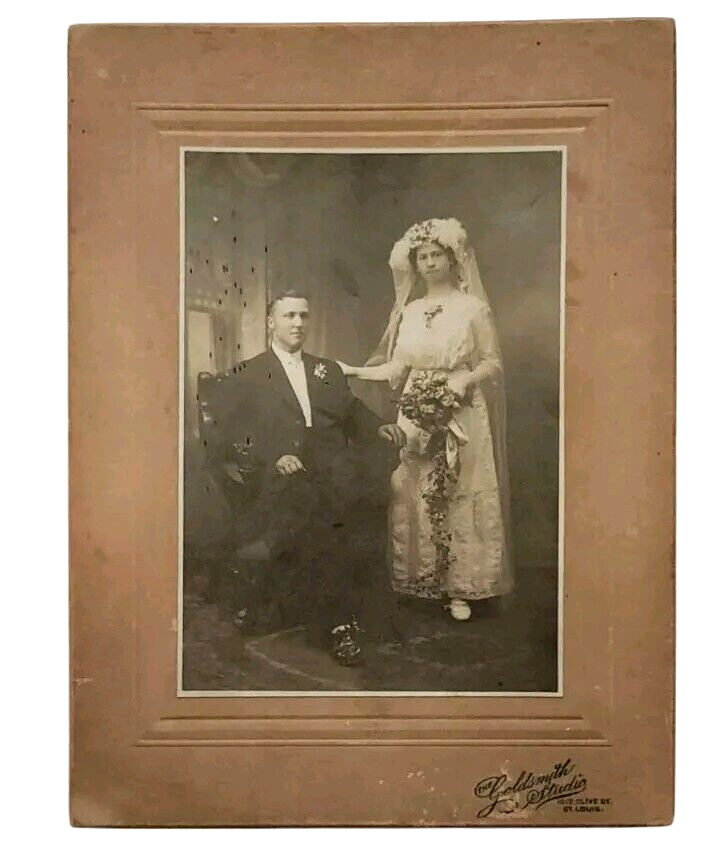 1800s Wedding Bride Groom Lace Gown Goldsmith Studio St Louis Cabinet ...