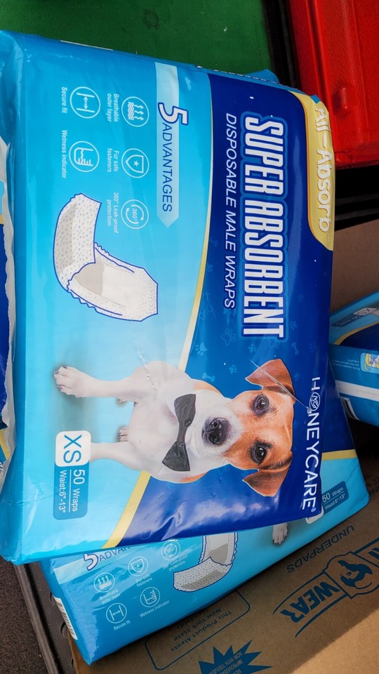 All-Absorb Male Dog Wrap, 50 Count, X-Small Super Absorbent 4 Packs Of ...