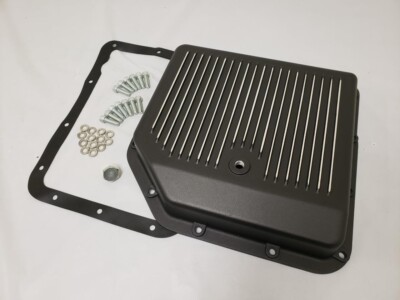 GM Transmission Pan Turbo 350 TH350 Stock Capacity Black Cast Aluminum ...