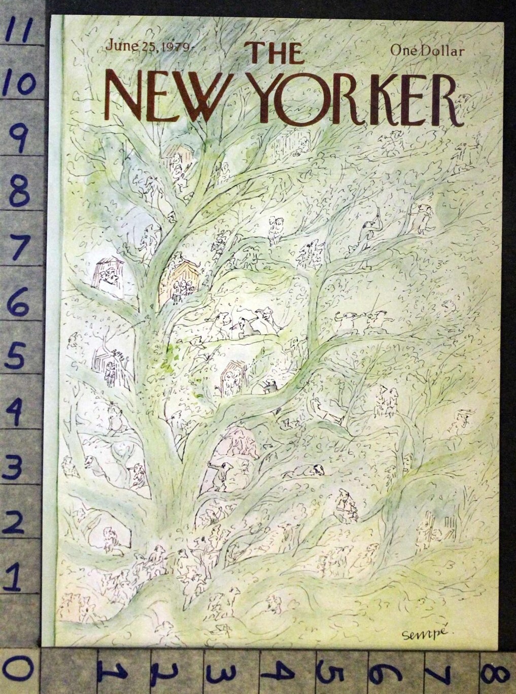 1979 TREE FOREST ELEVES HOUSE DECOR JEAN SEMPE ART NEW YORKER COVER ...
