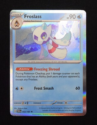 Pokemon TCG Froslass 053/167 2024 Twilight Masquerade Holo Rare Card ...