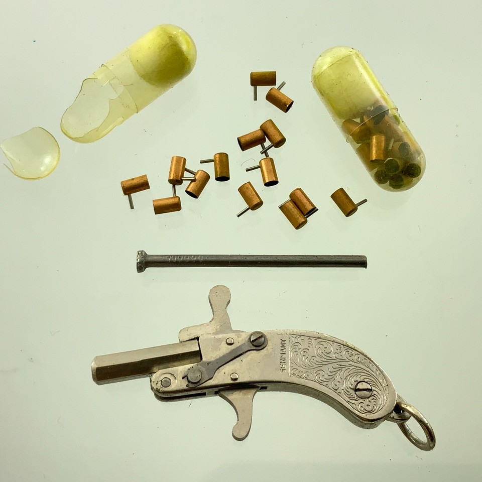 Antique 2mm Pinfire Pistol Maus German Berloque Cap Gun Toy Cartridges ...