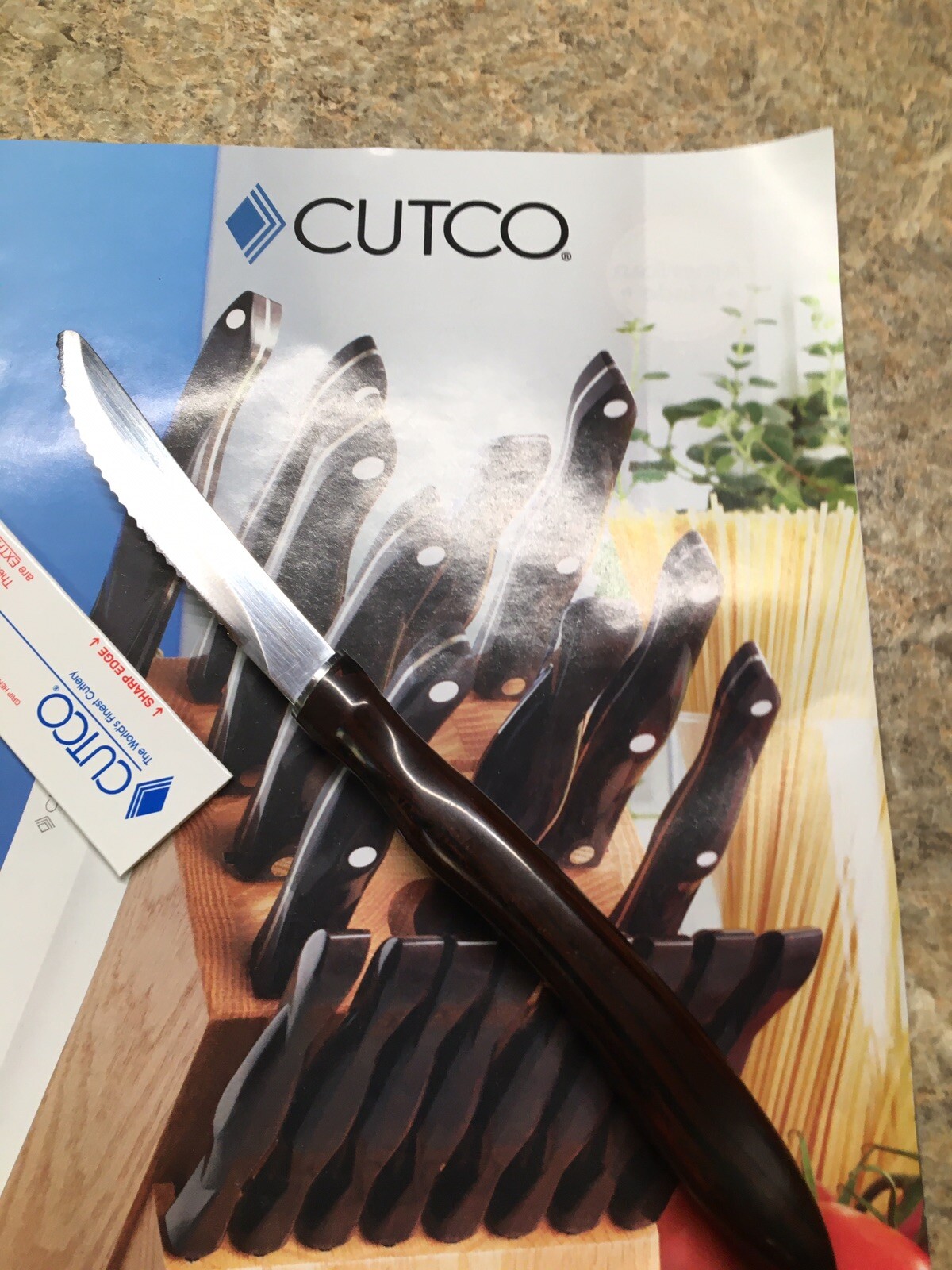CUTCO 1058 Table/Steak Knife Sharp!DDEdge Classic Brown Factory Fresh ...