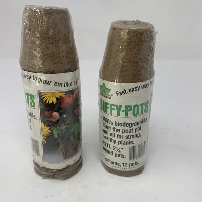 Lot Of 2 Jiffy Pot (JP211) 2 1/4 inch Round Peat Pots, 12pk Retail Package | eBay