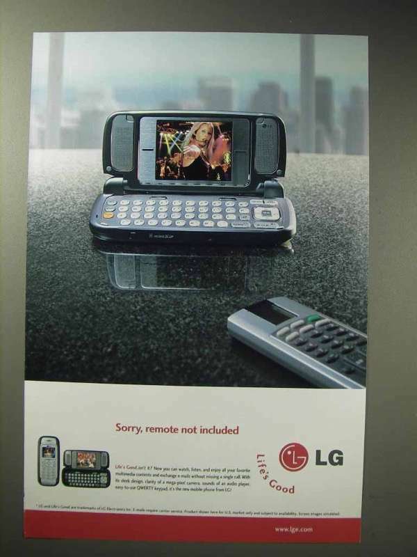 2005 LG Mobile Phone Ad - Sorry, Remote Not Included | eBay