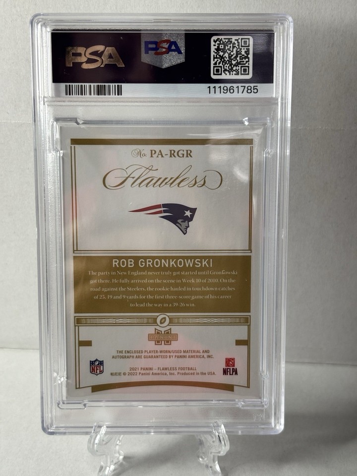 2021 Panini Flawless Sapphire Patch Auto Rob Gronkowski /10 #PA-RGR PSA ...