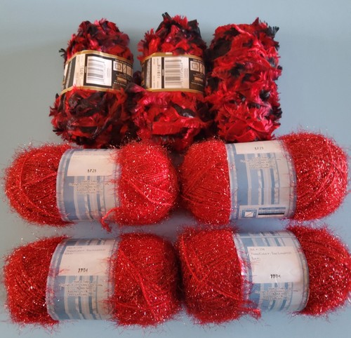 Fancy Red Bundle - Yarn Bee Intrigue True Love (4) & Bernat Boa ...