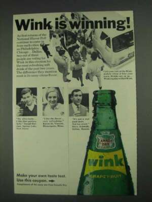 1967 Canada Dry Wink Soda Ad - Wink is Winning! | eBay