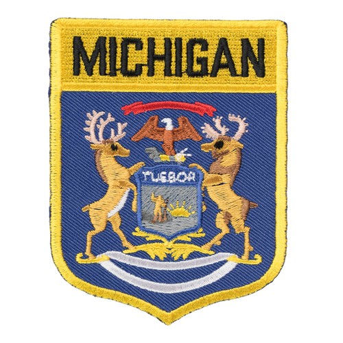 Michigan State Flag Shield Patch, United States of America Patches | eBay
