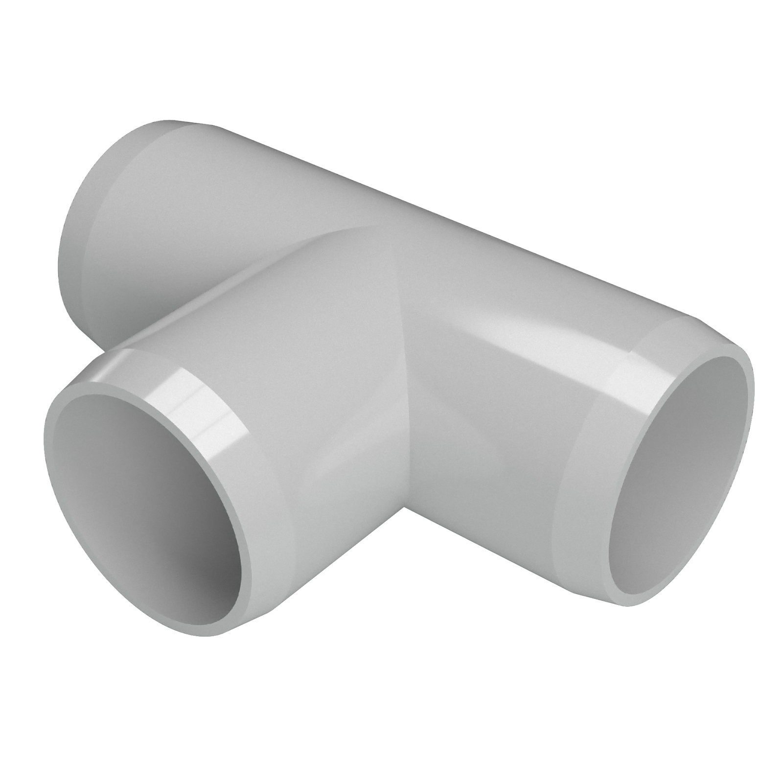 1" PVC Tee Fitting, Gray (4-PK) FORMUFIT Furniture Grade, Made in USA ...
