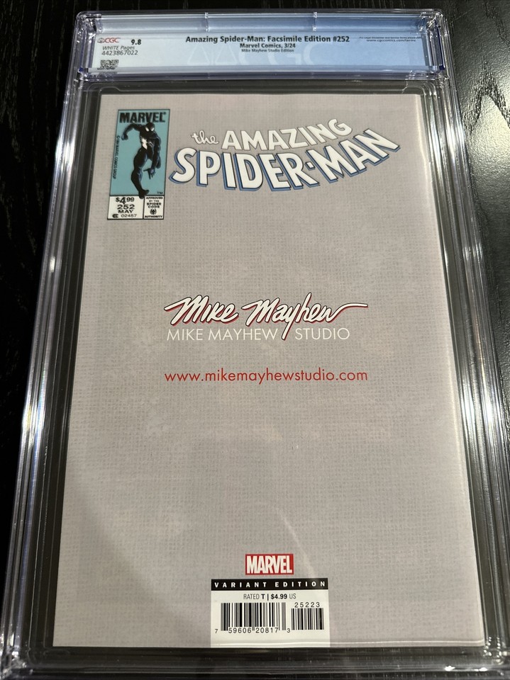 AMAZING SPIDER-MAN 252 FACSIMILE MIKE MAYHEW STUDIO EDITION - CGC 9.8 ...