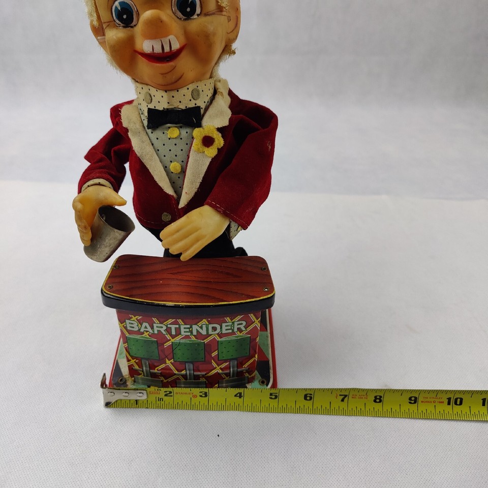 Vintage Rosko Battery Operated Bartender Tin Toy | eBay