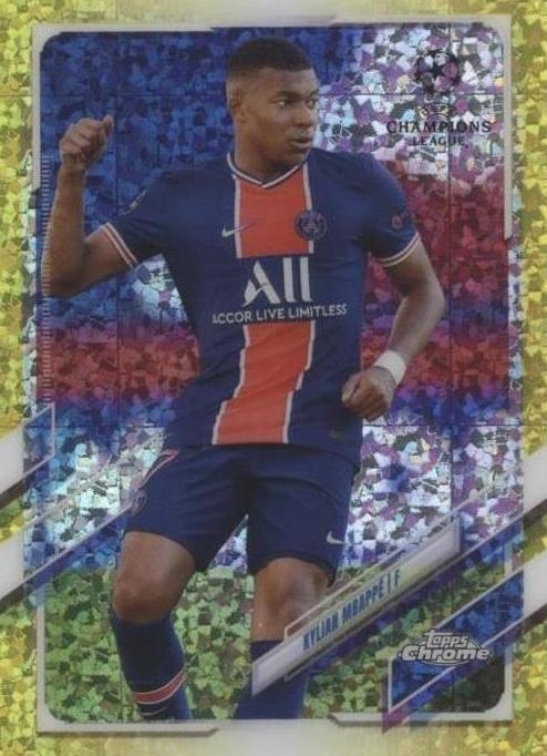 2020-21 Topps Chrome UCL - Kylian Mbappe #95 Yellow Mini-Diamond ...