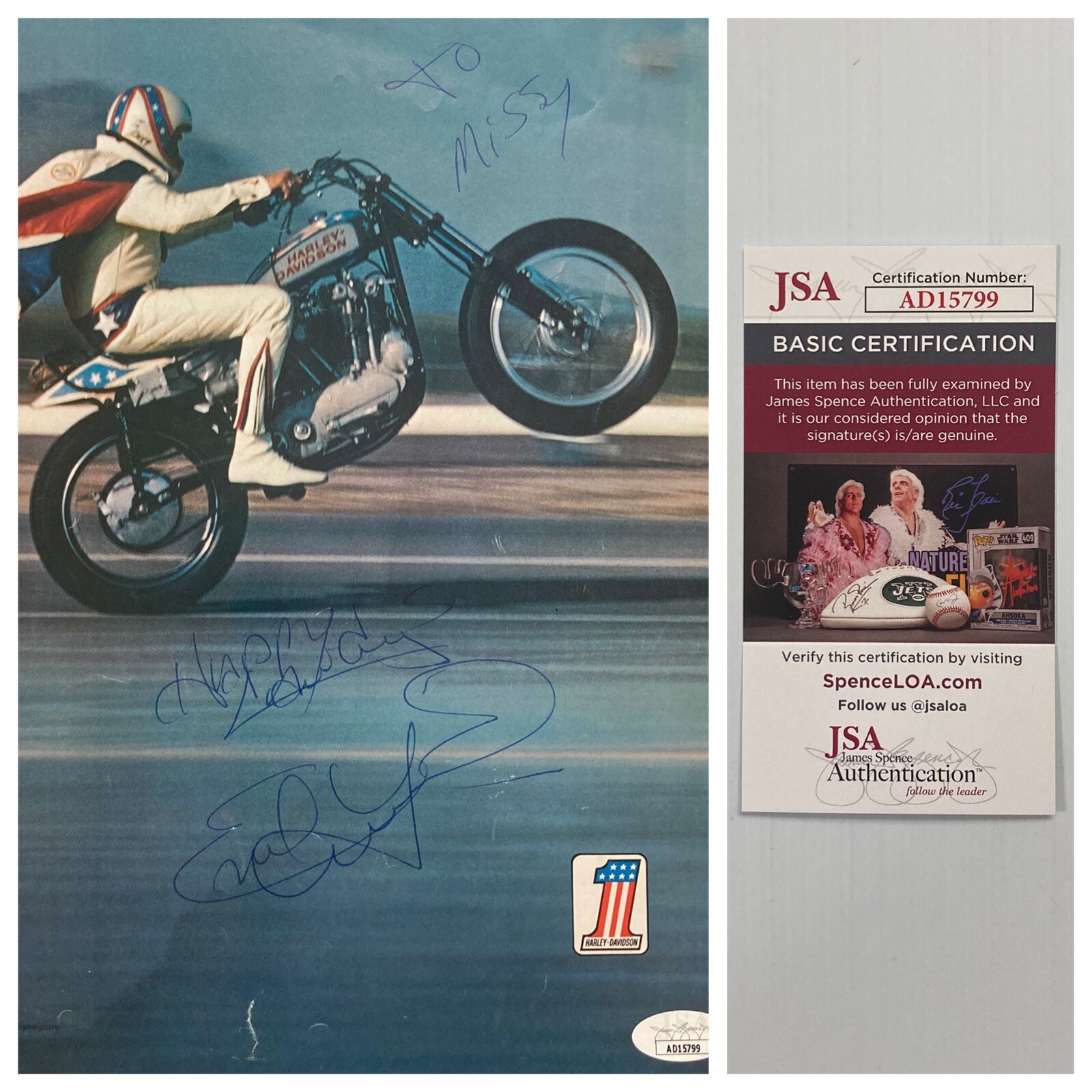 Evel Knievel Autographed Memorabilia | Signed Photo, Jersey ...