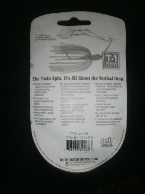 Terminator T-1 Titanium 1/2 oz Spinnerbait White Shad Snap Back | eBay