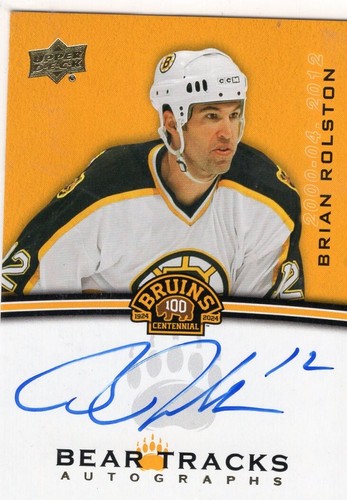 2023-24 Boston Bruins Centennial Bear Tracks Autographs Brian Rolston ...