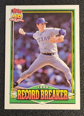 1991 Topps - Record Breaker #6 Nolan Ryan Misprint Small Donuts on ...