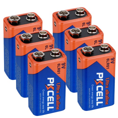 6pcs 9V Industrial Alkaline Batteries 6LR61 6LP3146 522 MN1604 for ...