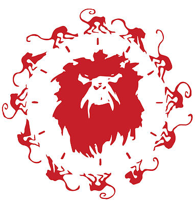 12 MONKEYS STICKER DARK RED | eBay