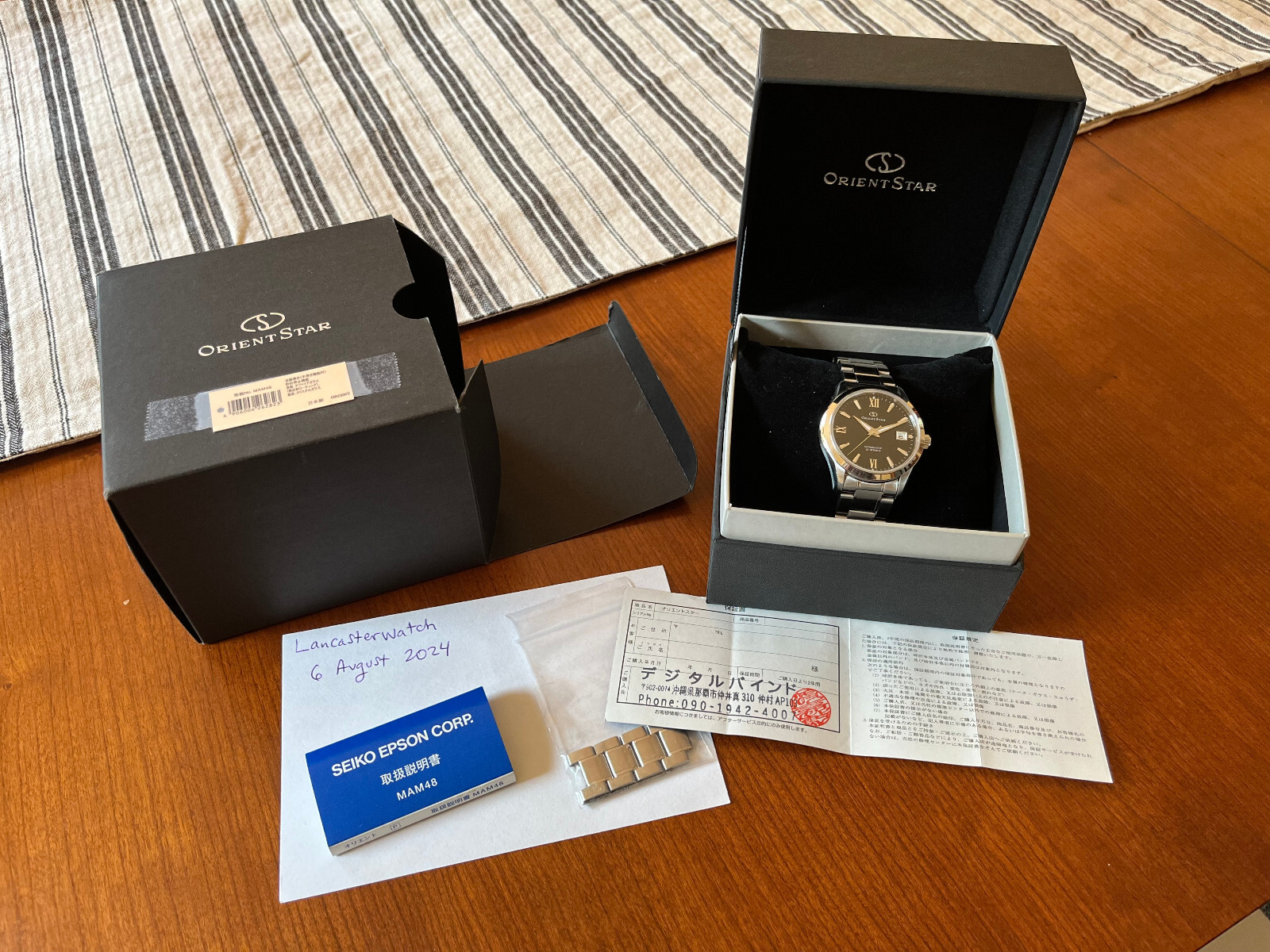 Orient Star standard date WZ0011AC; automatic; black dial; stainless ...