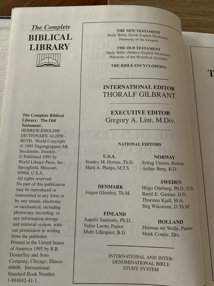 The Complete Biblical Library Old Testament Hebrew-English Dictionary ...