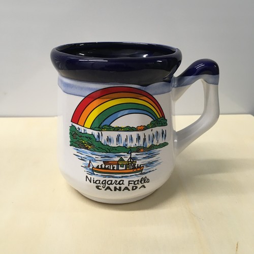 Vintage Niagara Falls Canada Souvenir Mug Cup Ceramic Rainbow Blue ...