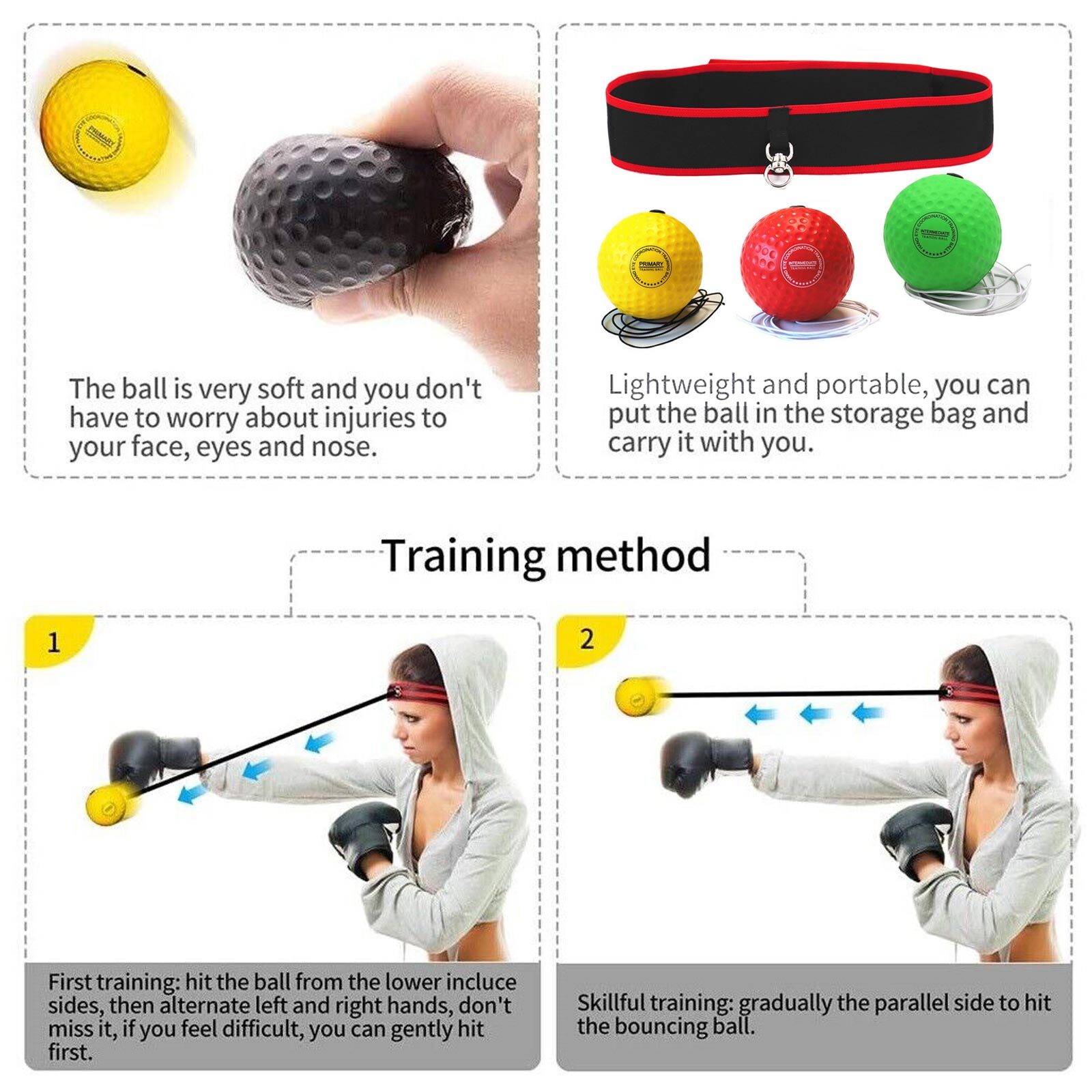 Boxing Head Band Speedball Fight Ball Training Reflex Speed Punch ...