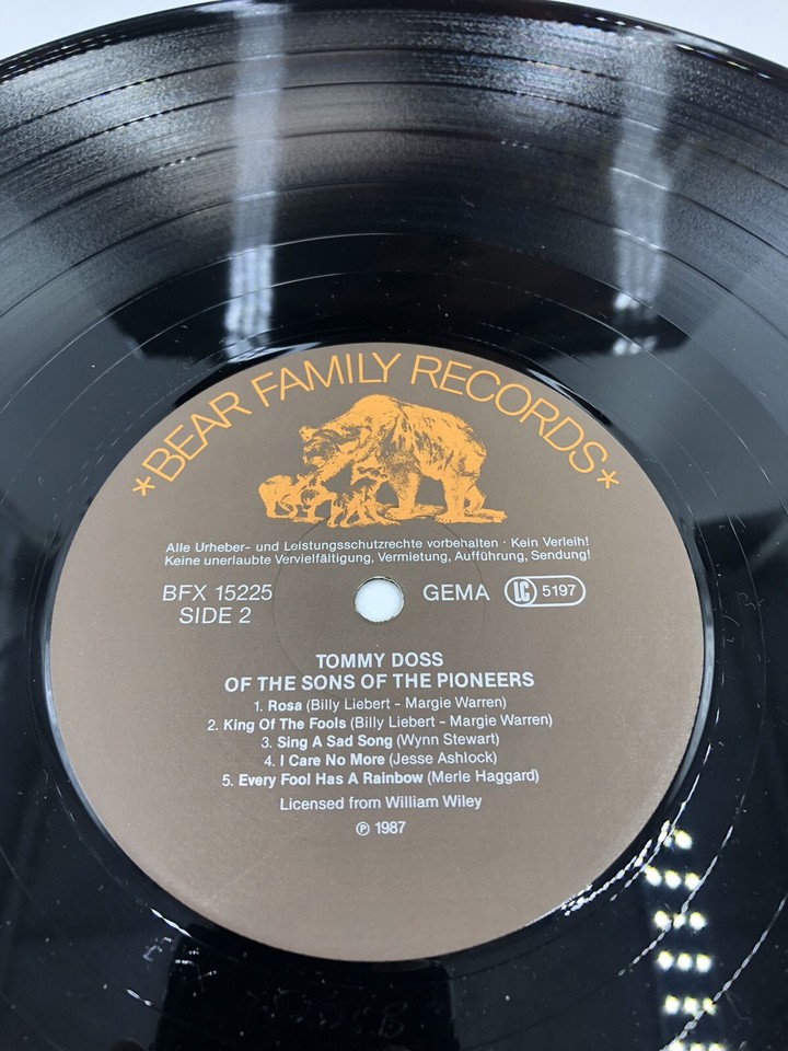 TOMMY DOSS ~ Of The Sons Of The Pioneers Bear Family Records- LP | eBay