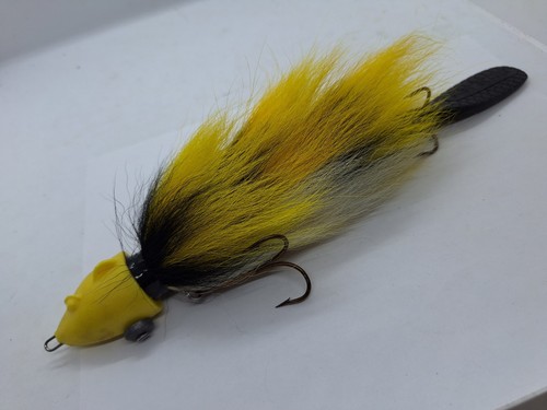 12" Beaver Baits Baby Beaver Deer Hair Ylw Whi Bla Jerkbait Crankbait ...