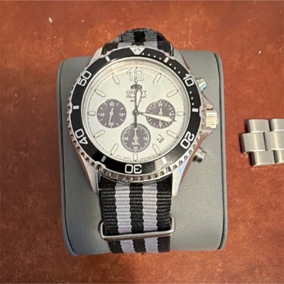 Orient Mako Panda White Dial Chronograph Wristwatch + Bracelet Solar | eBay