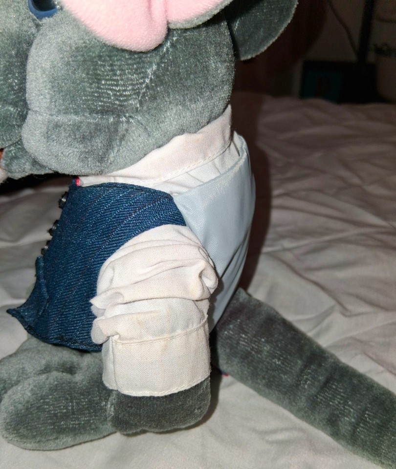 Vintage Plush Rat Toy Blue Pinstripe Vest White Shirt Cigar | eBay