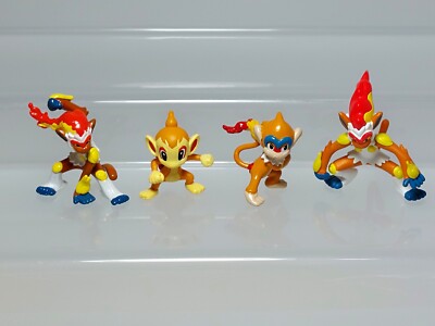 Chimchar Monferno Infernape Pokemon Figure Set Bandai T-ARTS 1.2-1.7in ...