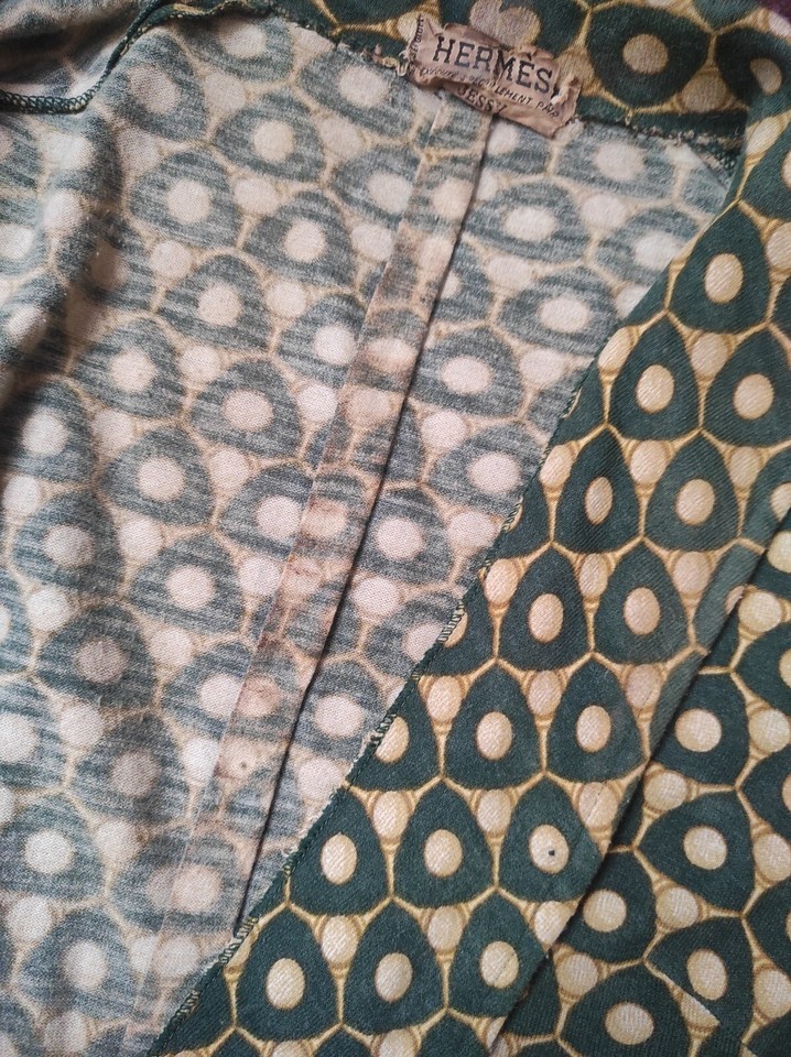 HERMES Rare Vintage Long Sleeve Dress Jessy Allover Pattern | eBay