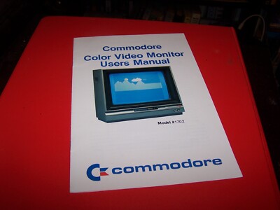 Commodore Color Video MOnitor User's Manual Model #1702 | eBay