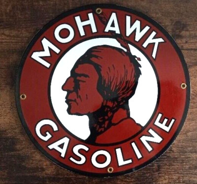 Mohawk Gasoline Sign Porcelain 12" Round Home Garage Shop Store Decor ...