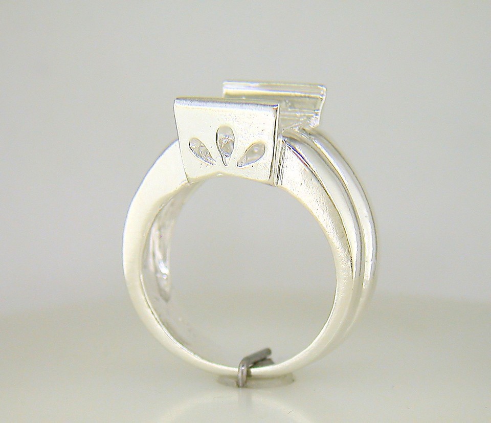 10 mm Square Fancy Plate Set Ring Setting Sterling Silver | eBay