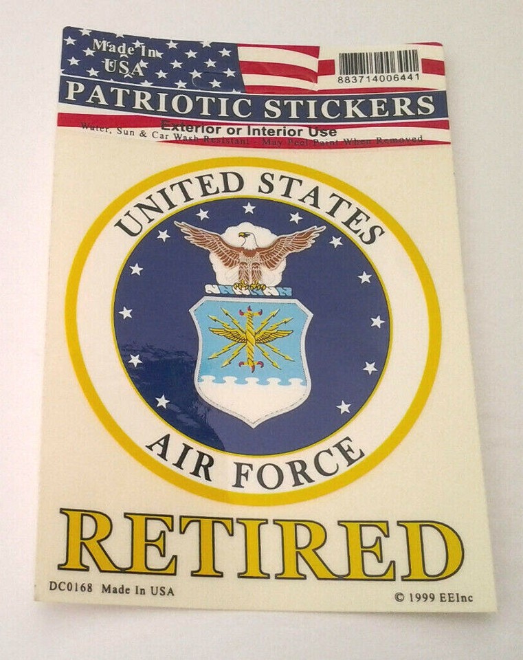 UNITED STATES AIR FORCE RETIRED (4") Military Window Decal DC0168 EE | eBay