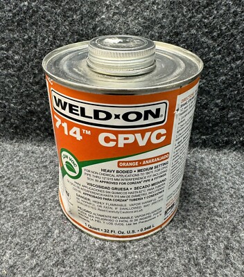 Weld On 714 CPVC Pipe Cement 1 Quart 32 oz Can Orange | eBay