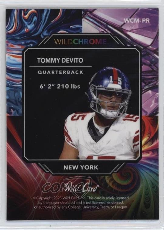 2023 Wildchrome Pro-Look Football Promo WildMarble /25 Tommy DeVito ...