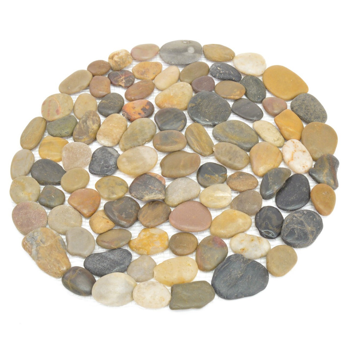Round Pebble Stepping Stones Outdoor Garden Rock Pathway Slabs 33cm Set ...