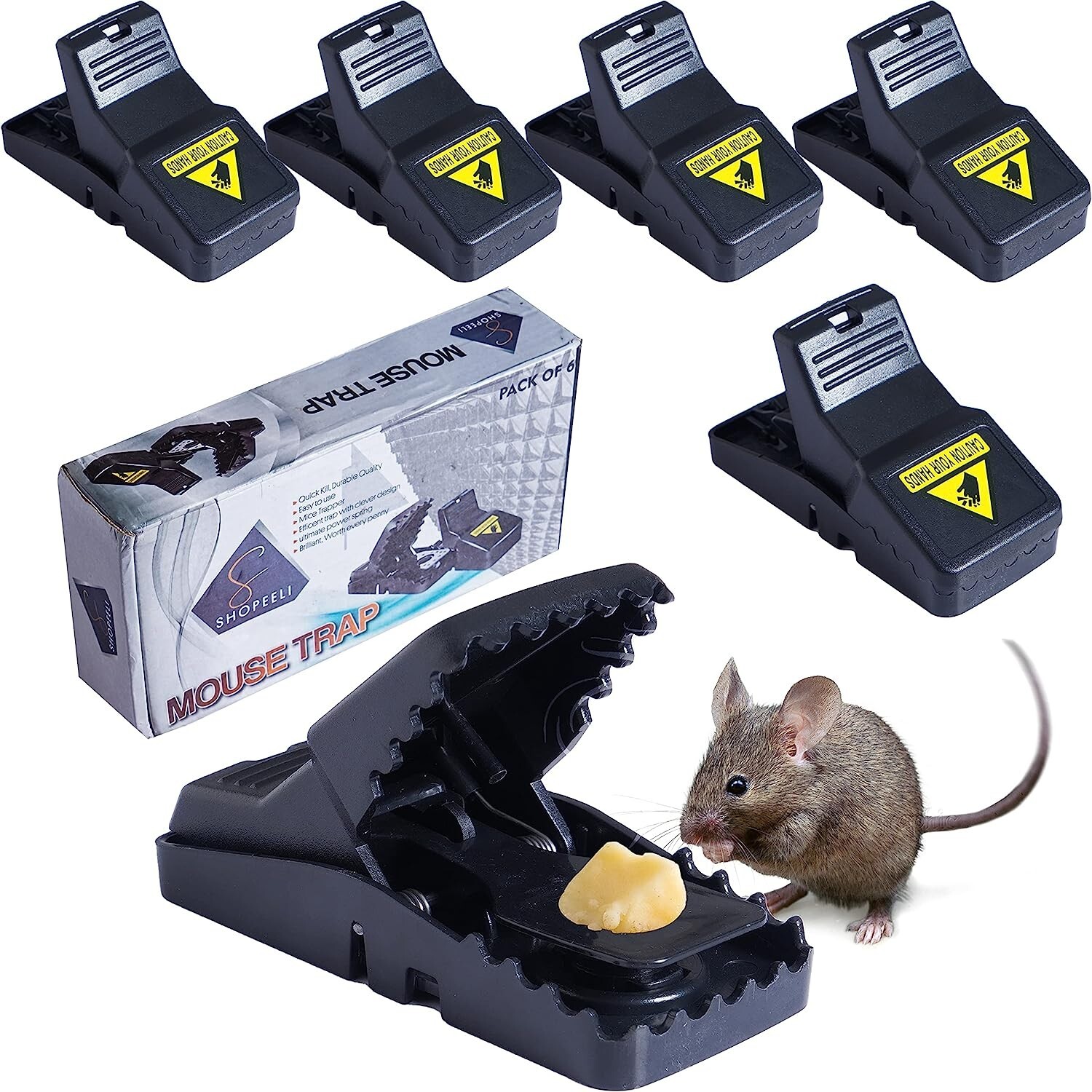 Mouse Traps Pack of 6 Resuable Quick & Effective Rat Catcher for Indoor ...