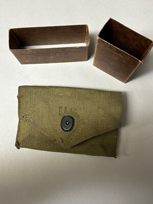 USGI WWII FIRST AID (BROKEN) POUCH WITH EMPTY BANDAGE CARTON. | eBay
