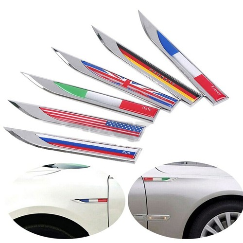 2x Universal Nation Flag Car Side Wing Fender Emblem Knife Stickers ...