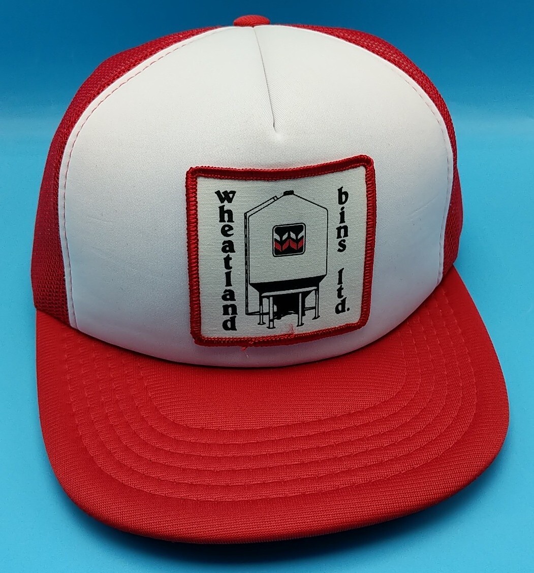 WHEATLAND BINS hat vintage adjustable snapback cap wide brim w/ patch ...